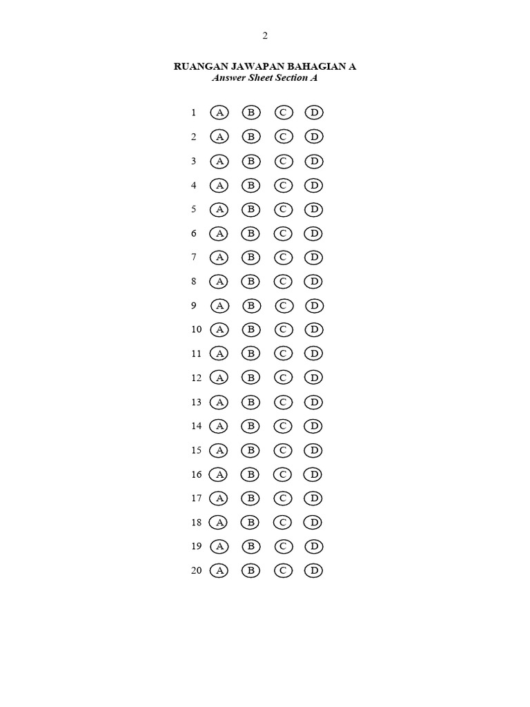 OMR Answer Sheet Section A | PDF