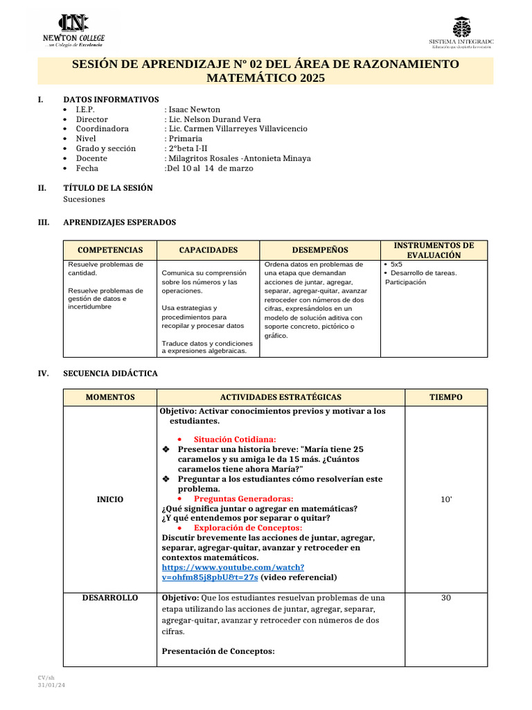 SESIÓN RM SEM 2 1B 2025 | PDF | Ciencia cognitiva | Aprendizaje