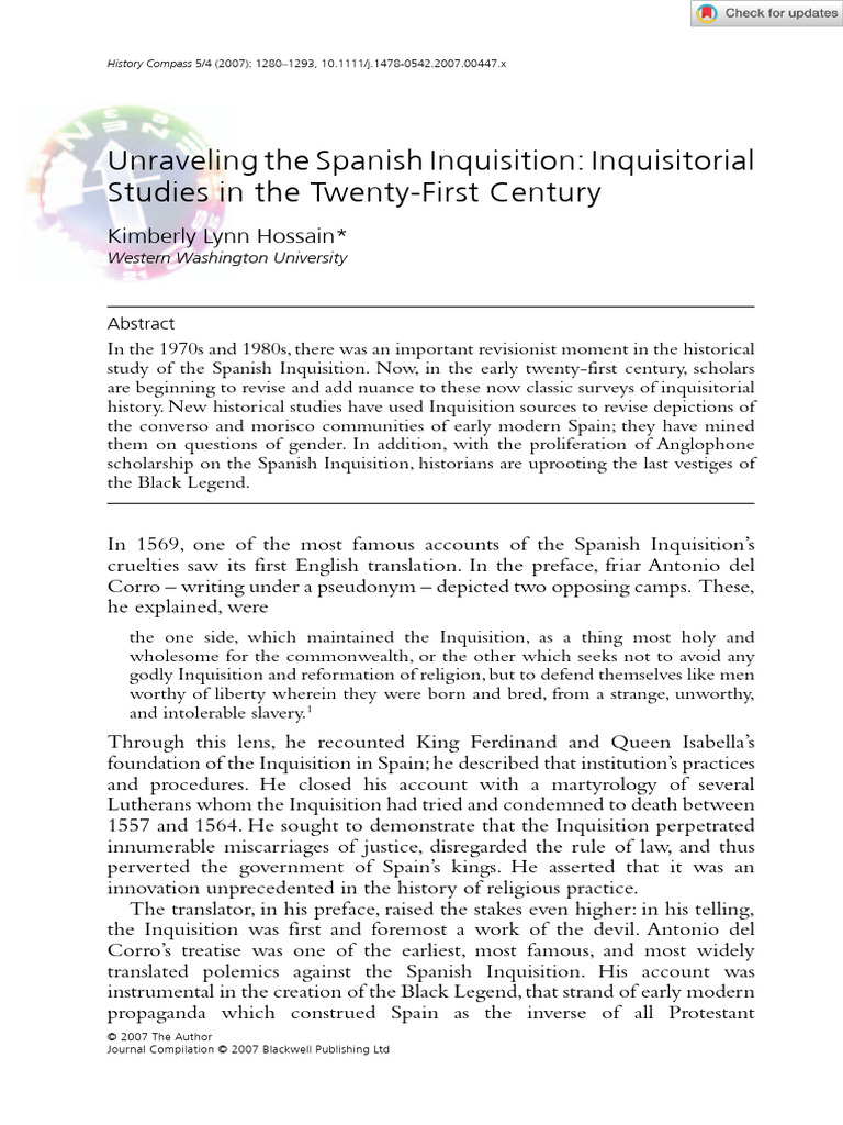 Spanish Inquisition: Modern Historiography | PDF | Spanish Inquisition ...