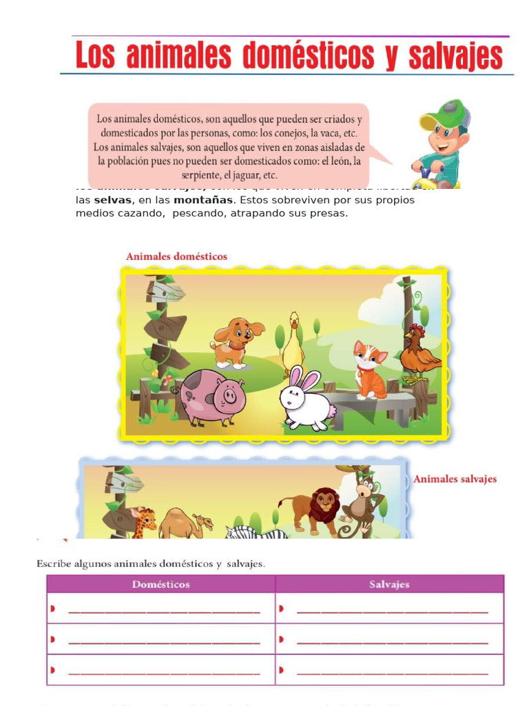 Animales salvajes y su hábitat natural | PDF
