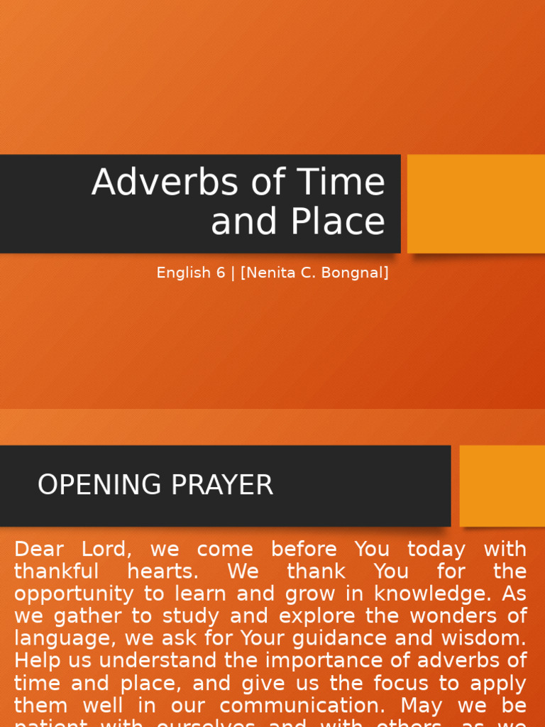 Adverbs Lesson Presentation | PDF