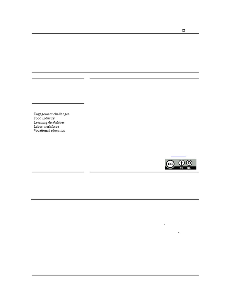Engaging Students with Learning Disabilities in Food Industry | PDF ...