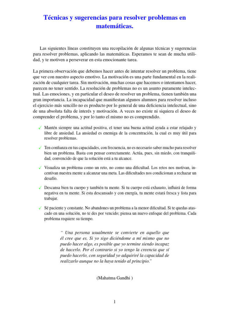 Como Resolver Problemas | PDF | Ecuaciones | Motivación