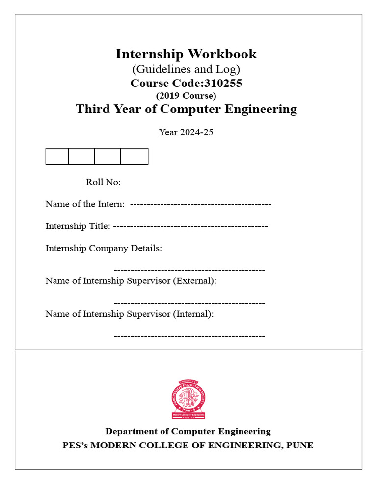 4) Internship - WorkbookFinal 2024-25 | PDF | Learning | Curriculum