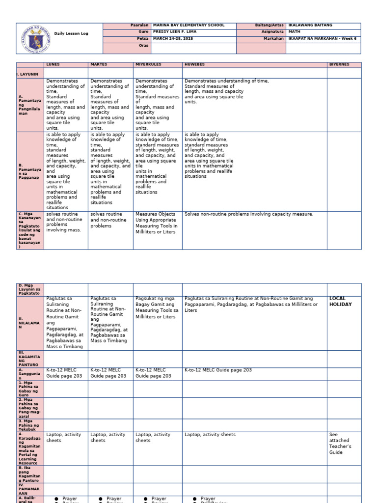 Q4-Week6-Dll-Math 2 | PDF