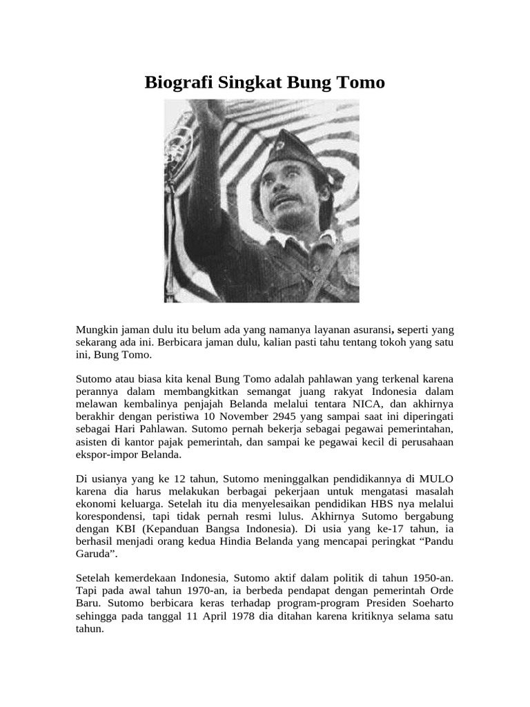 Biografi Singkat Bung Tomo | PDF