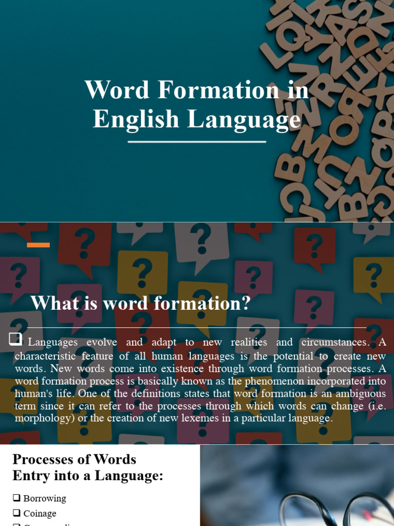 Word Formation in English Language | PDF | Word | Adjective