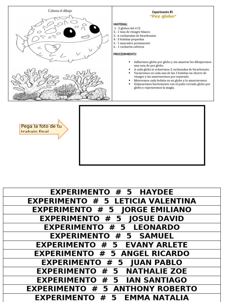 Experimento 5 Pez Globo | PDF