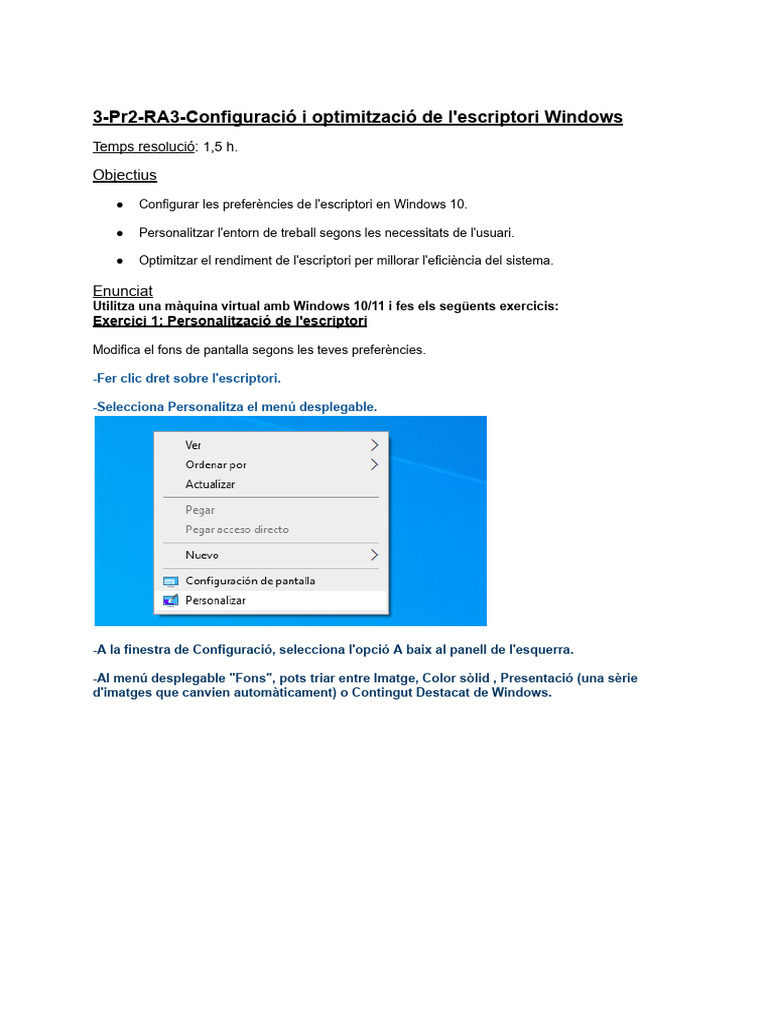 3-Pr2-RA3-Configuració i Optimització de Lescriptori Windows_AshlyNicollCiezaDiaz | PDF