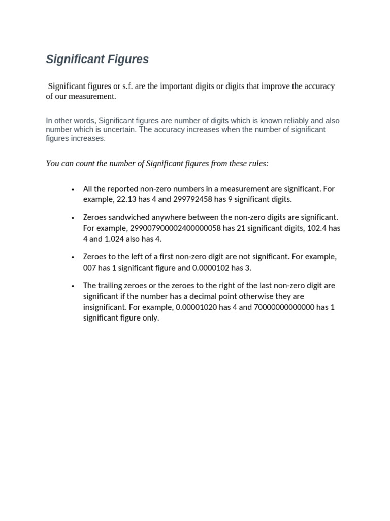 Significant Figures | PDF
