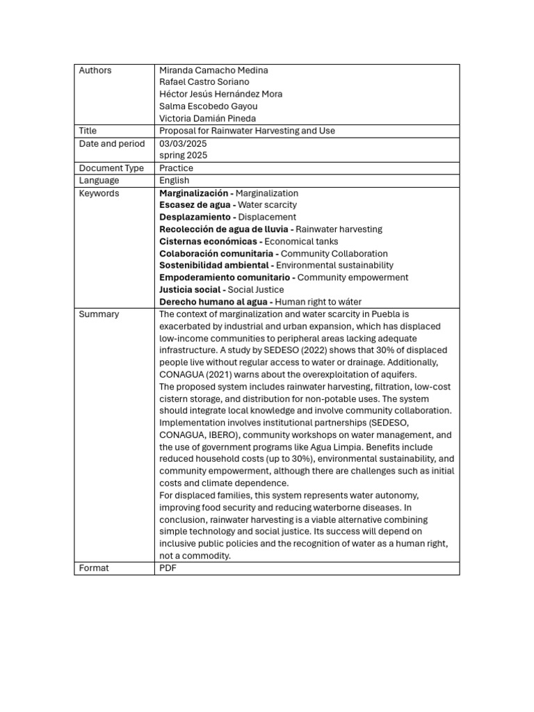 Ficha técnica ingles agua | PDF | Environmental Science | Environment