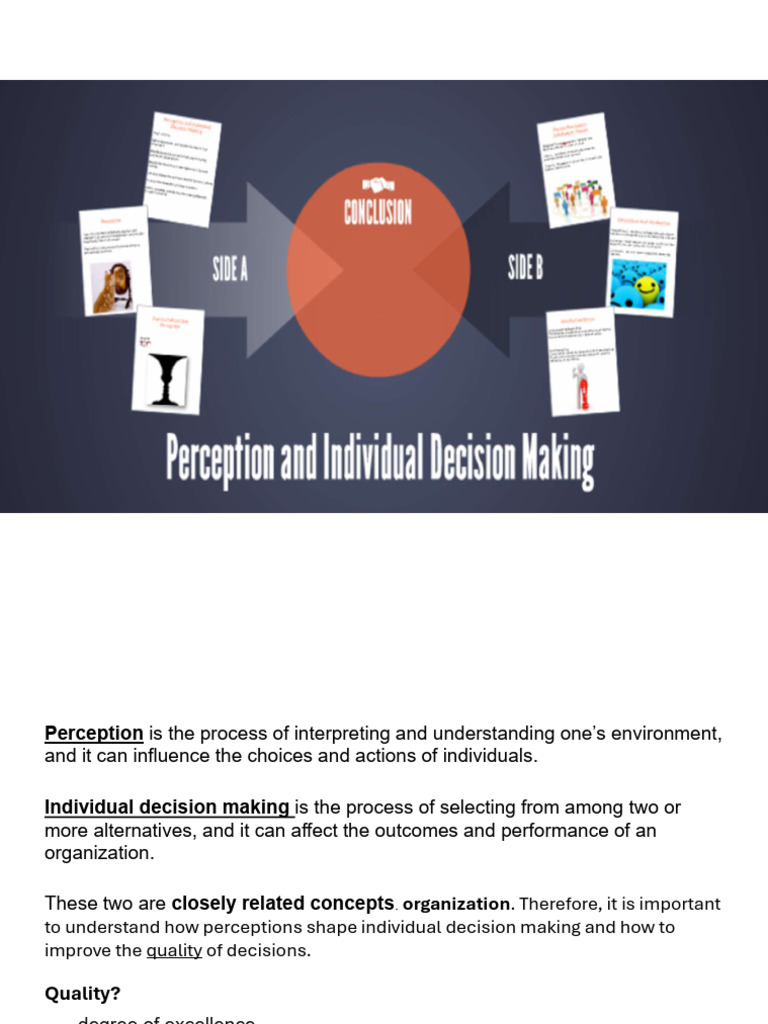 Perception and Individual Decision Making... | PDF | Perception | Attitude (Psychology)