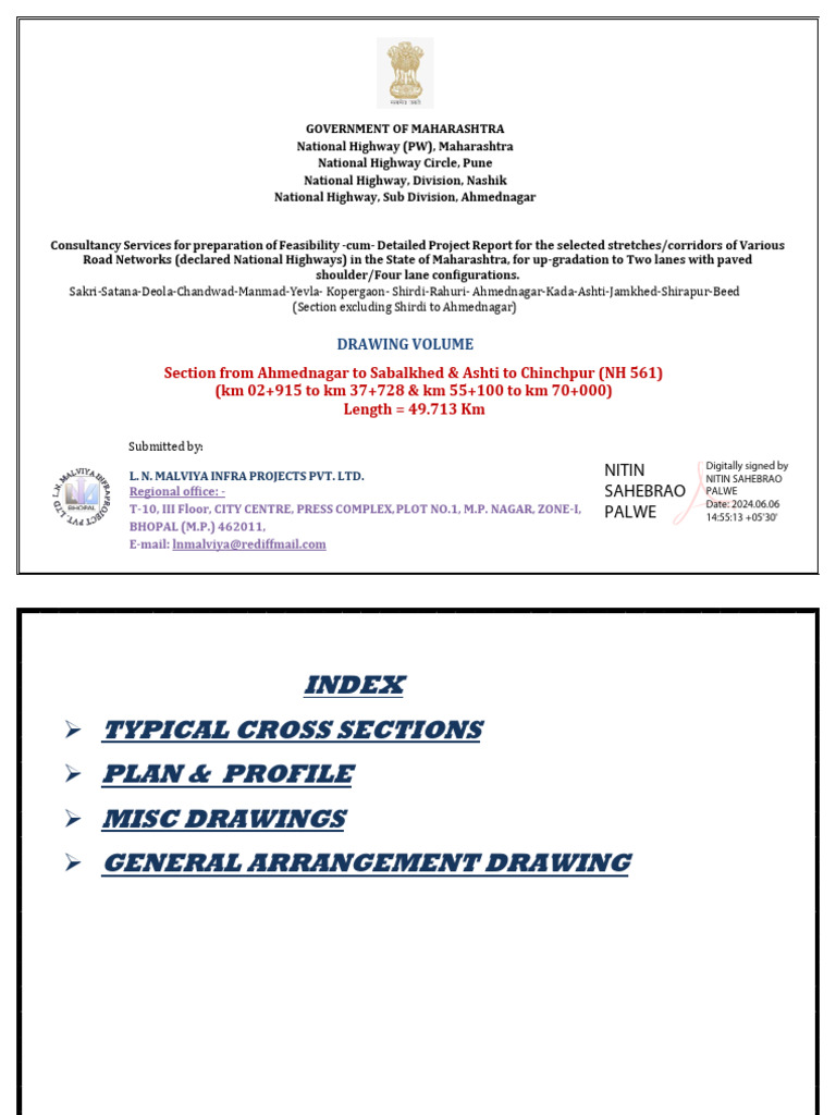 3.1 Drawing - Part-01 - Ahmednagar To Chinchpur | PDF | Transport | Road