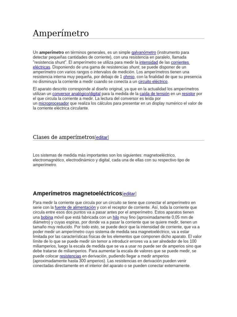 Amper__metro | PDF | Electrónica | Electricidad