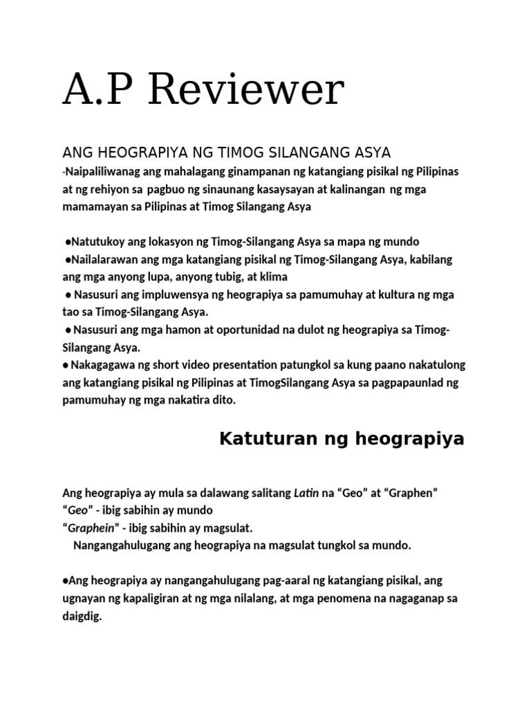 A.P Reviewer | PDF