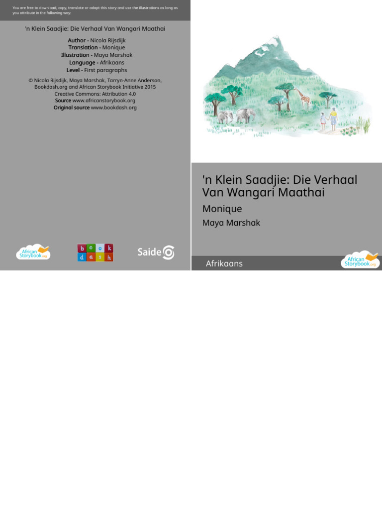 N Klein Saadjie Die Verhaal Van Wangari Maathai | PDF