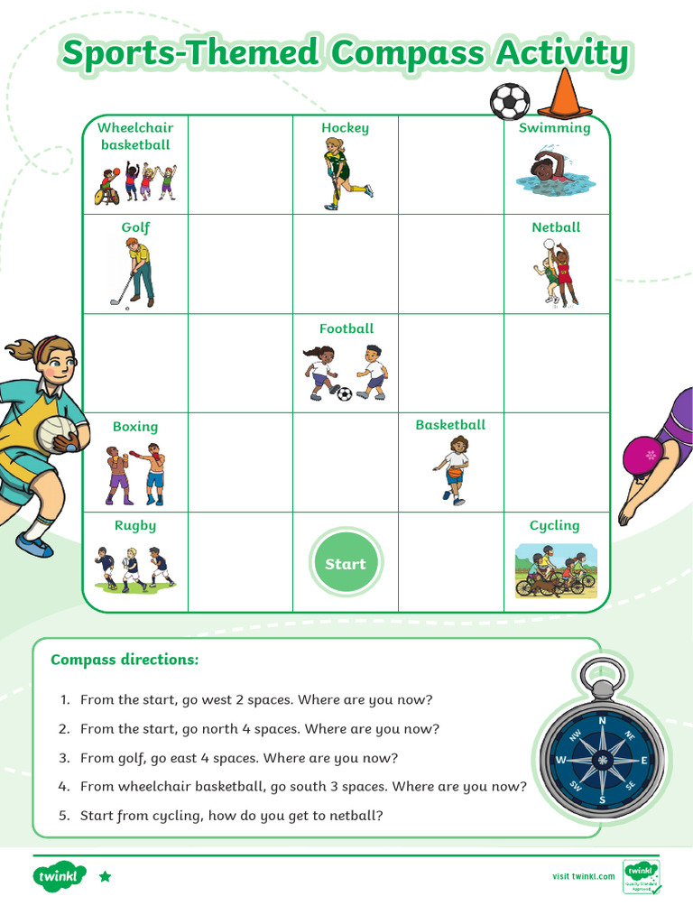 Sport-Themed Compass Activity | PDF | Sports