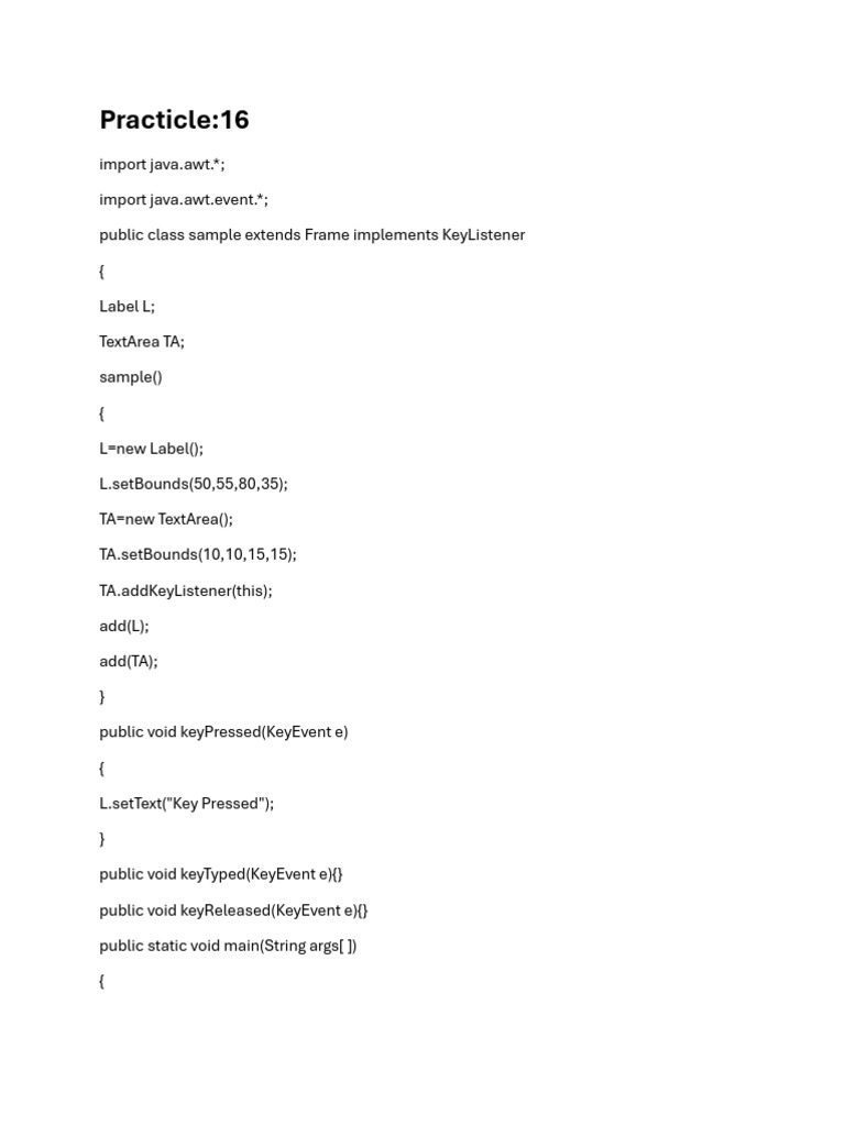 Practicle No 16. Adityaa | PDF