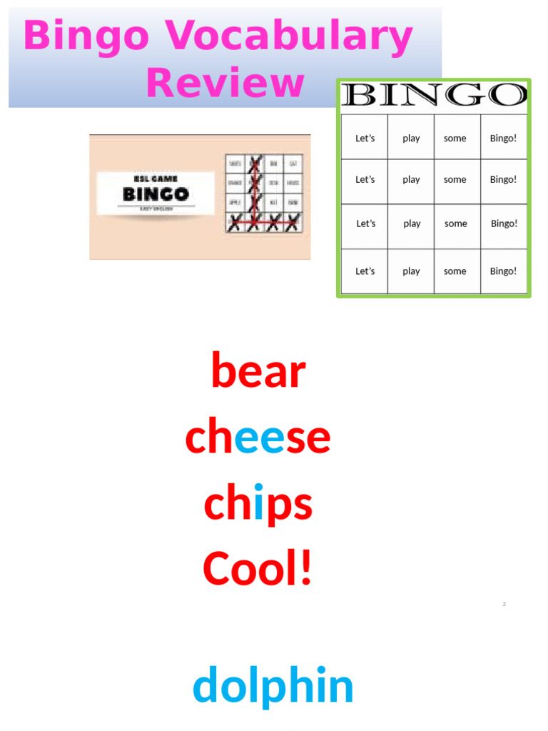 Bingo Vocabulary Review for Grade 3 | PDF