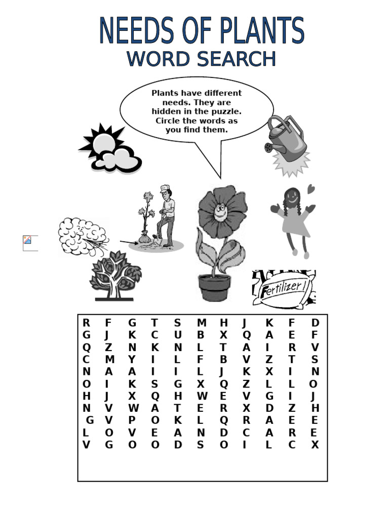Plant Care Word Search Puzzle | PDF