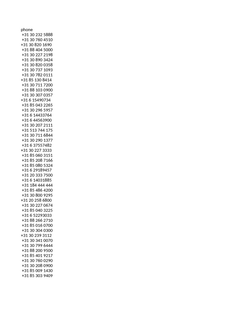 Phone Numbers Software Near Utrecht | PDF