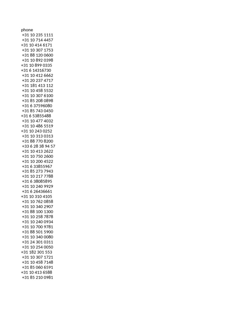Phone Numbers Software Near Rotterdam | PDF