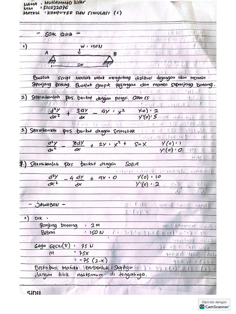 Quiz Komputer&simulasi Muhammad Ilyas (F1 | PDF