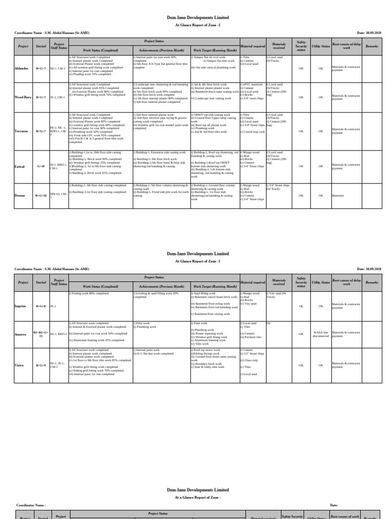 At A Glance Report Format (Name) | PDF | Plaster | Tile