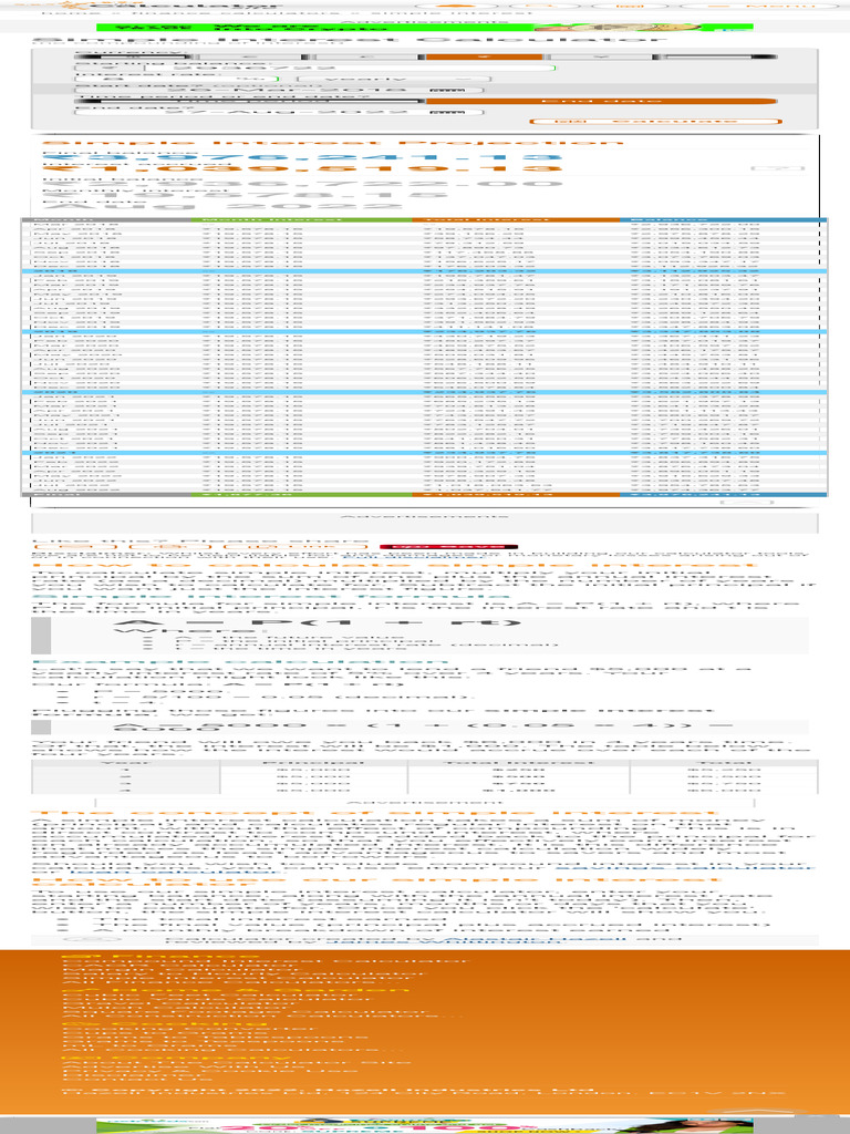 Simple Interest Calculator With Formula and Expla | PDF | Interest ...