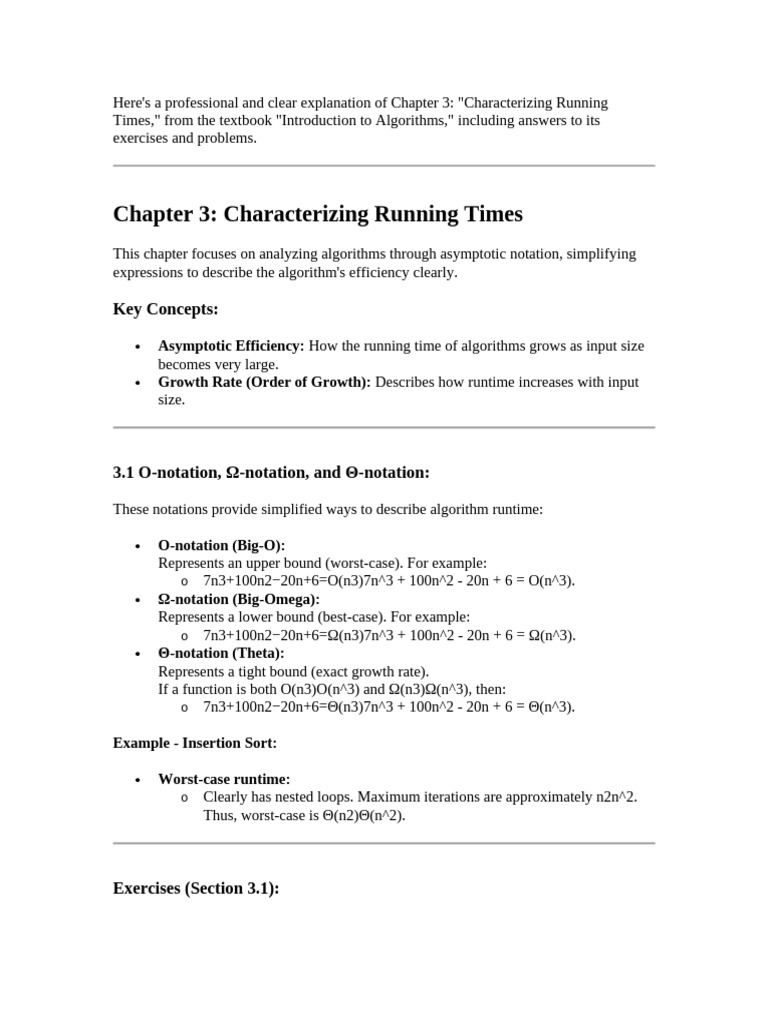 Introduction - To.algorithms - Characterizing Running Times (71-97) | PDF