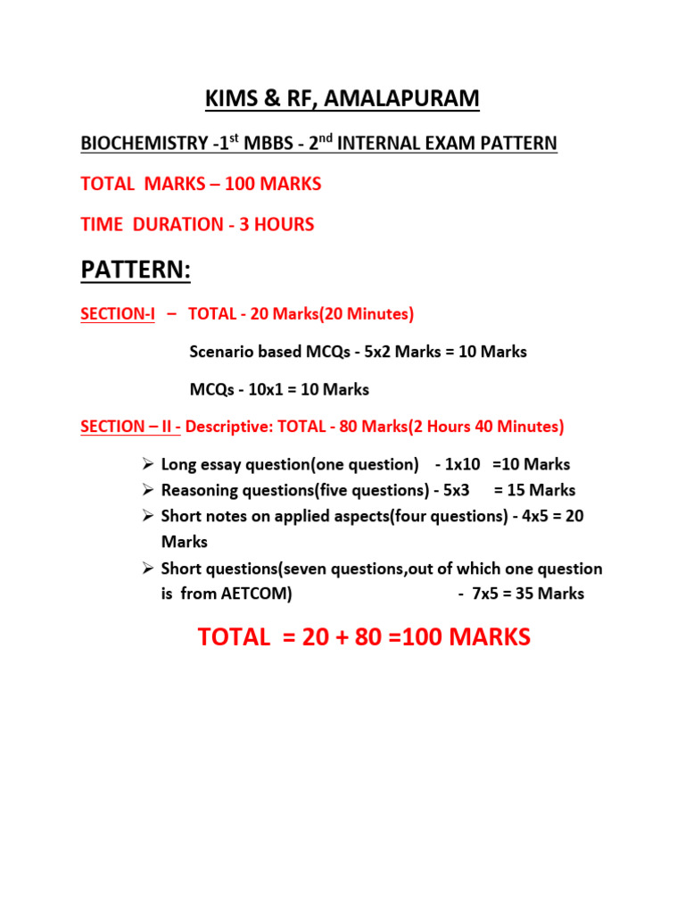 2nd Internal Exam Pattern | PDF