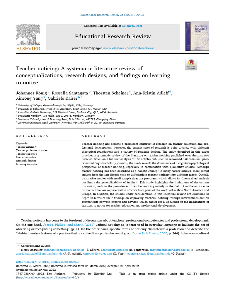 Teacher noticing | PDF | Expert | Mind