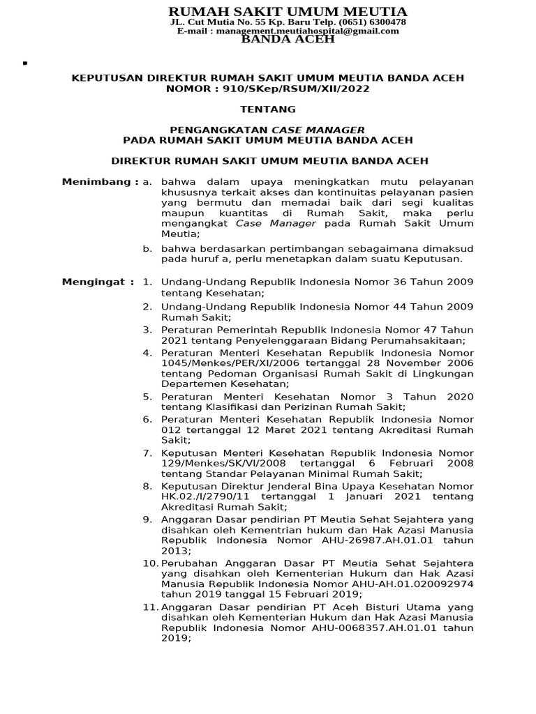 SK_PENGANGKATAN_CASE_MANAGER_(AKP_3_Ep.2) | PDF