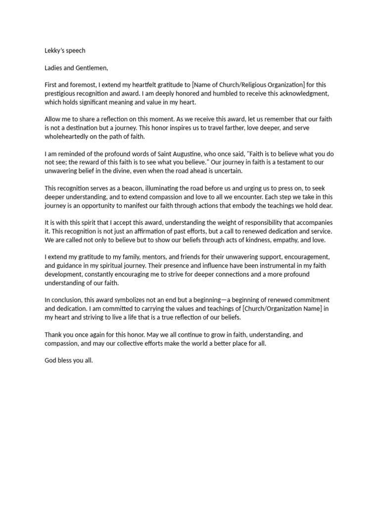 Lekky's Speech | PDF