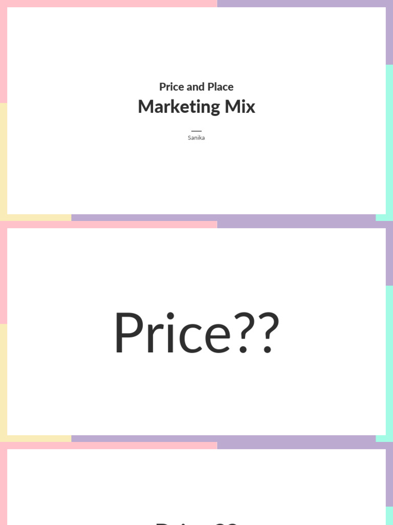 Marketing Mix - Price and Place | PDF | Pricing | Elasticity (Economics)