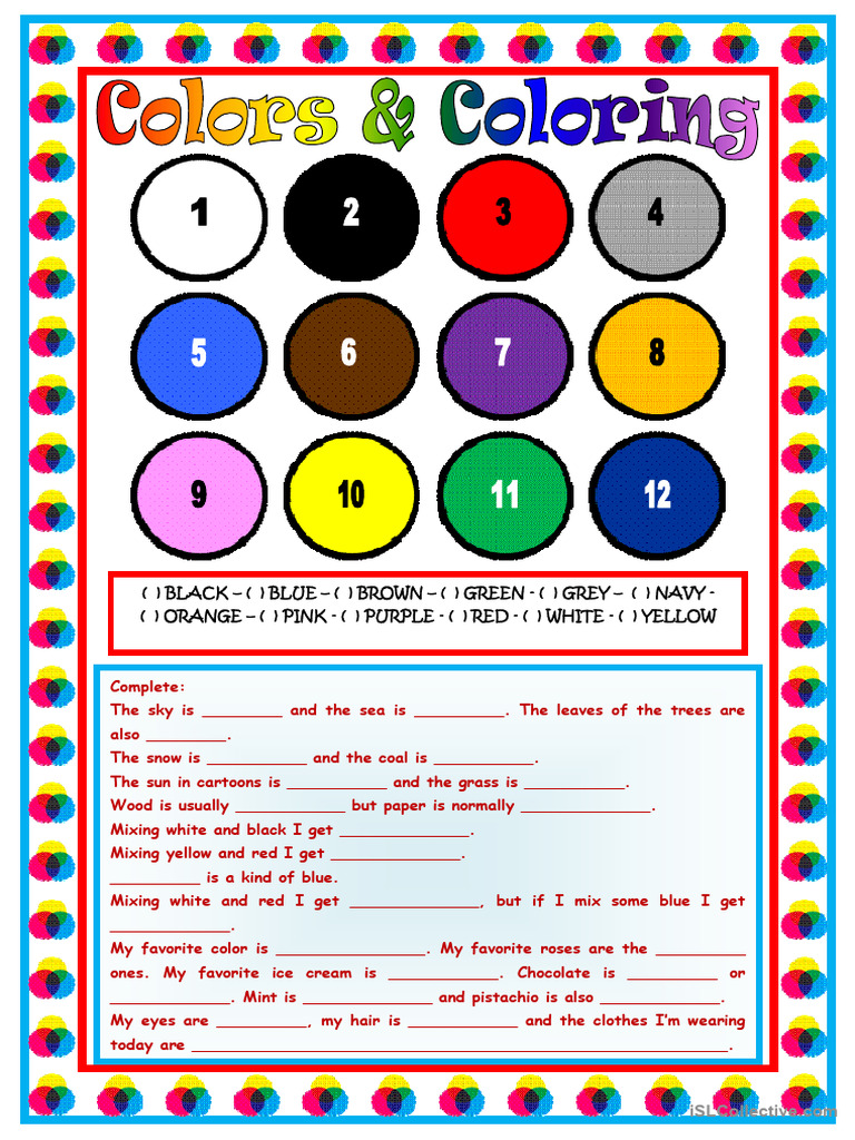 Colors & Coloring (For Kids) | PDF