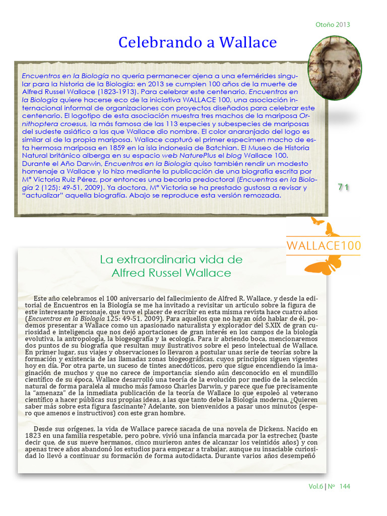 celebrando+a+wallace (1) | PDF | Charles Darwin | Alfred Russel Wallace