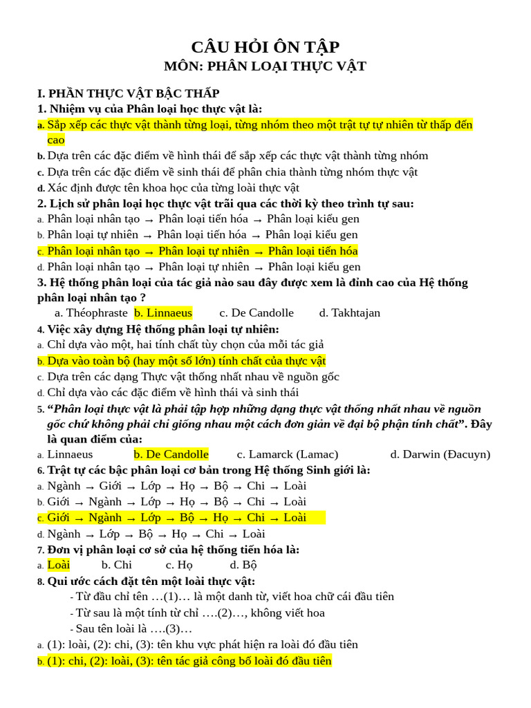 CAU HOI ON TAP | PDF