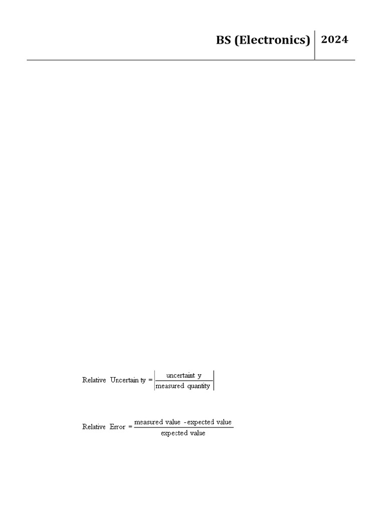Circuit Theory 1 - Lab 2 Error Analysis and Graph Drawing | PDF | Observational Error | Accuracy ...