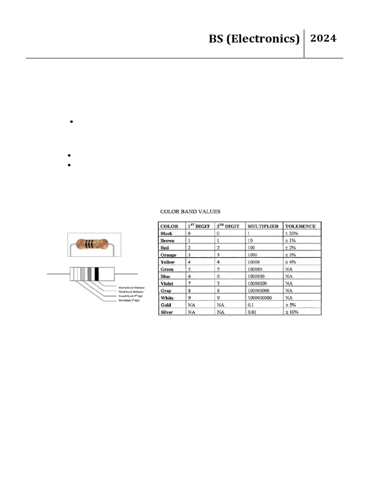 Circuit Theory 1 - Lab 3 Resistance Finding by Colour Coding and ...