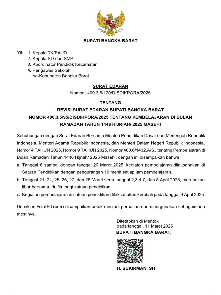 Surat Edaran Bulan Ramadhan | PDF