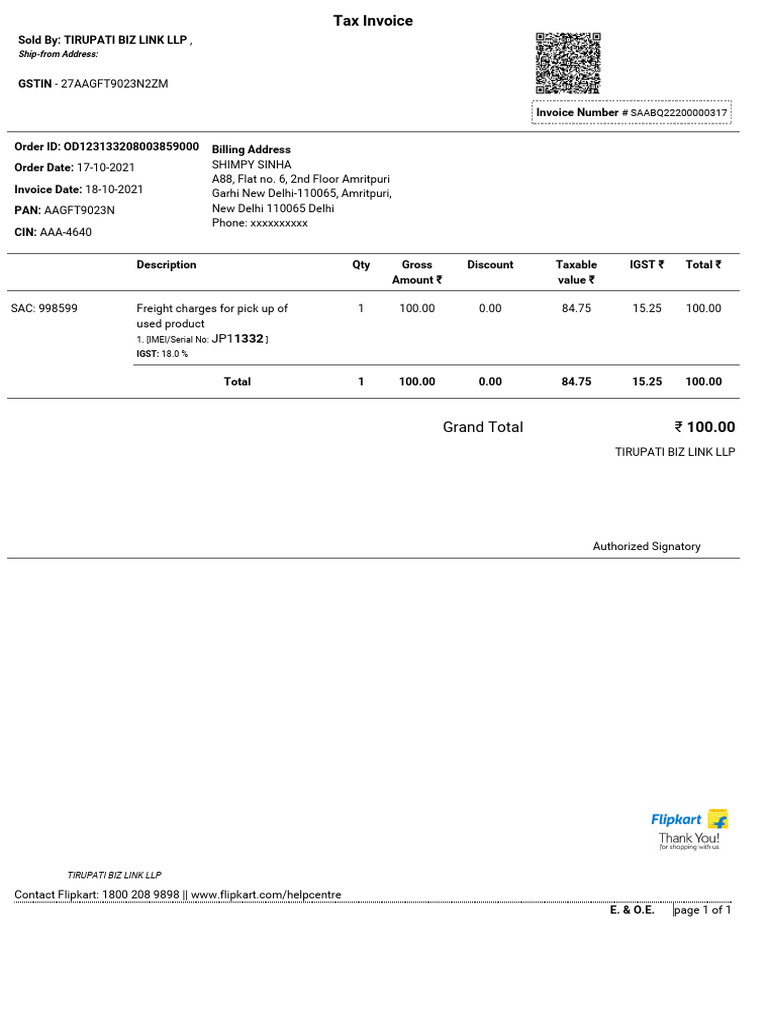 Invoice OD123133208003859000 | PDF | Consumer Electronics | Personal Computers