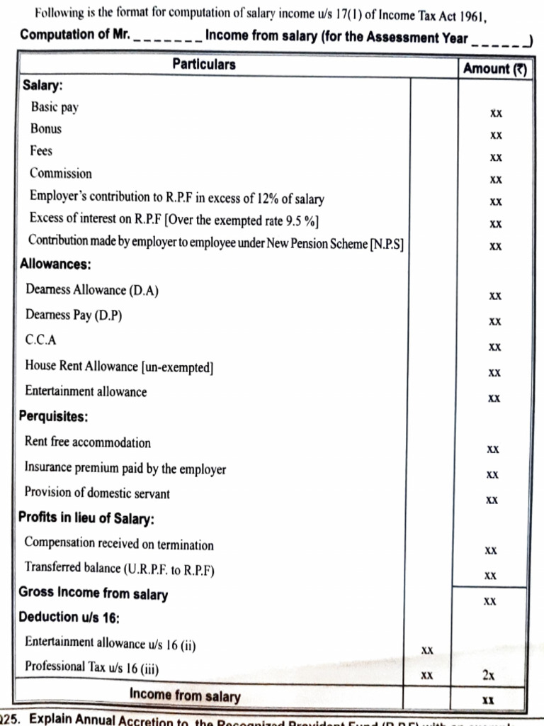 Income Tax Formats 4 Sem | PDF | Expense | Revenue