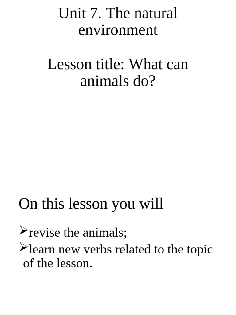 Lesson 4 What Can Animal Do | PDF