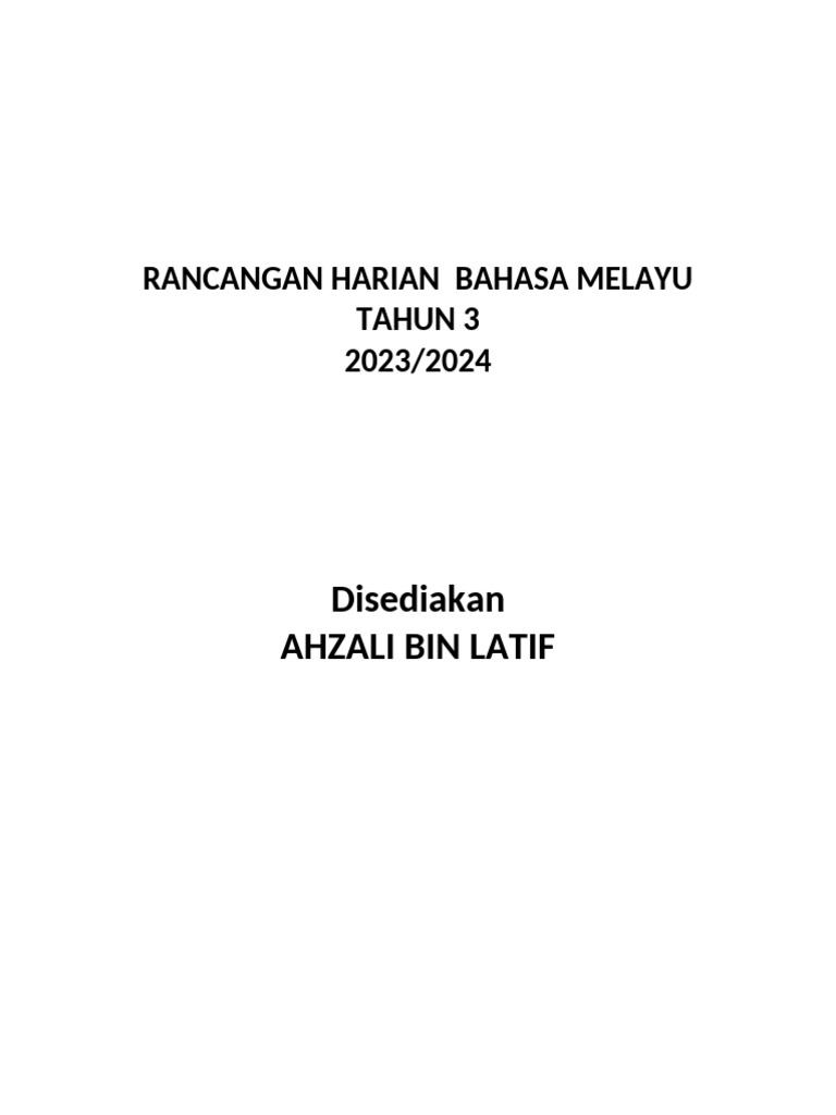 RPH BM TH 3 2023 2024 | PDF
