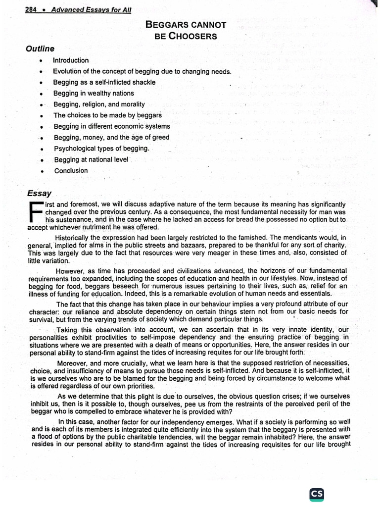 Beggars Can't Be Choosers PDF | PDF