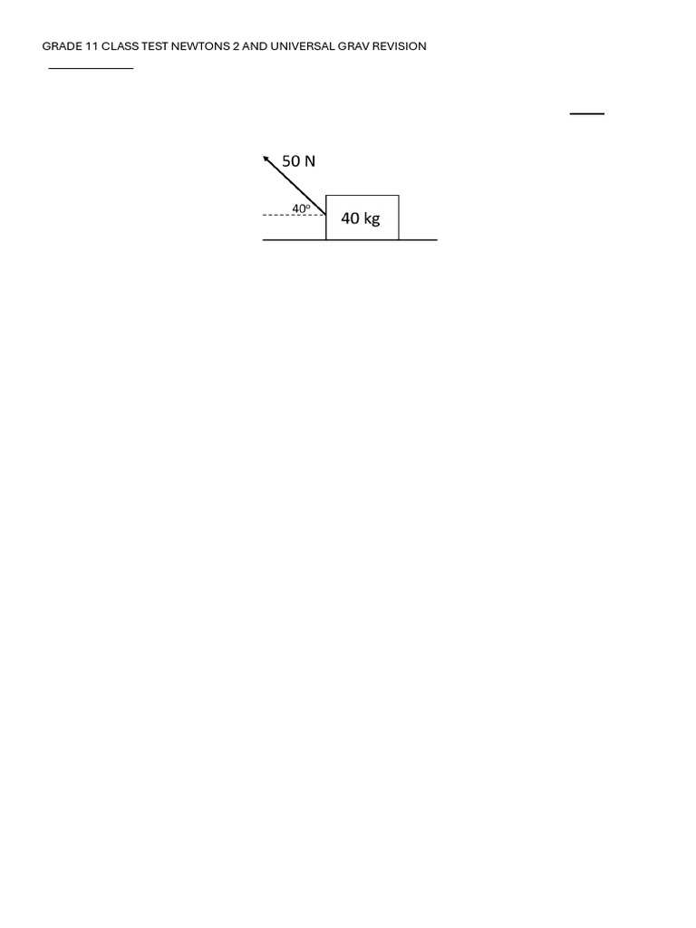 Newtons 2 and Grav Revision 2 | PDF | Force | Mass