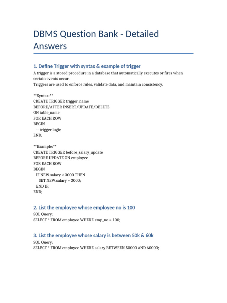 DBMS_Detailed_Answers_Improved | PDF | Data Management | Computer Programming