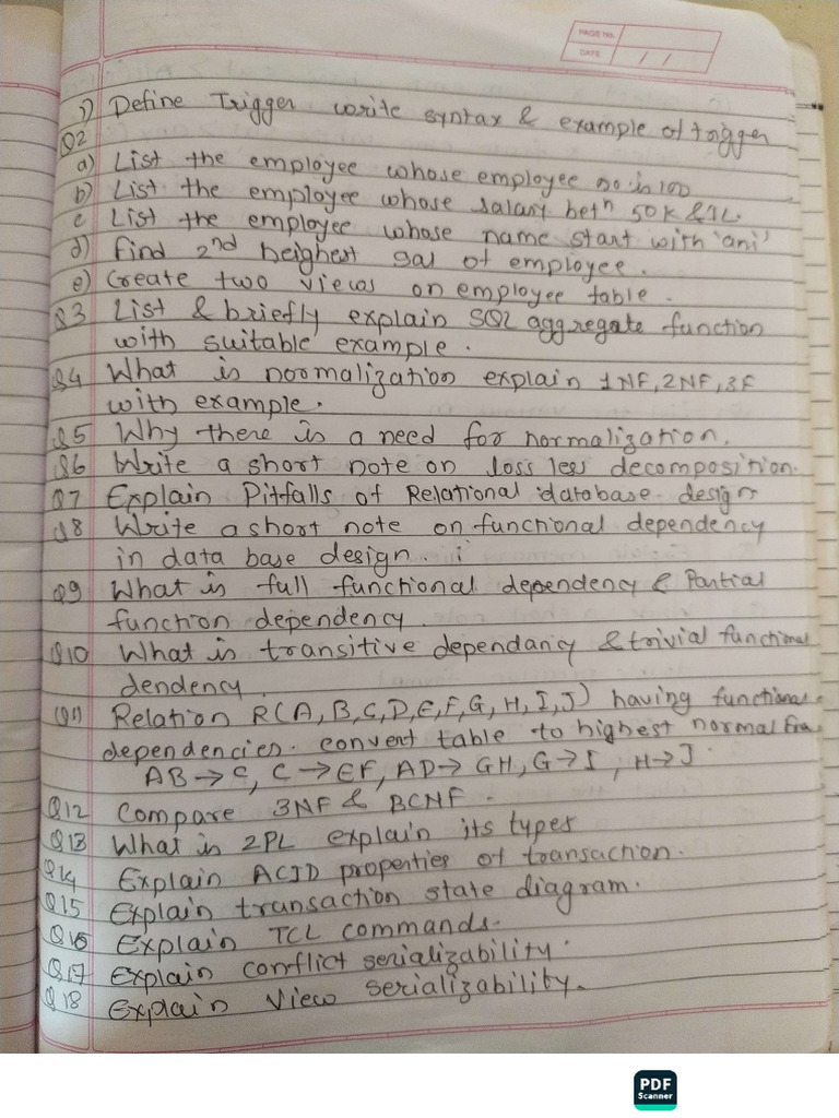 Dbms Question Bank | PDF