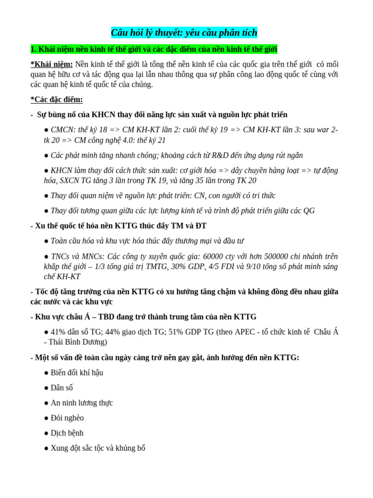 Câu hỏi lý thuyết KTQT | PDF